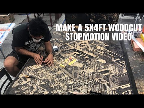MAKING A 5x4ft WOODCUT (printmaking process step by step)