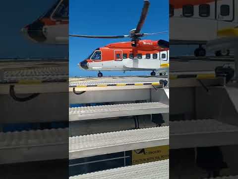 S92 CHOPPER LANDING/TAKE OFF IN OUR HELIDECK | #shorts