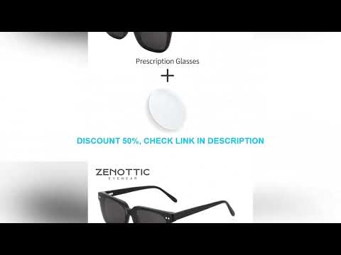 ZENOTTIC Fashion Square Prescription Sunglasses For Men Handmade Acetate Polarized UV400 Protection