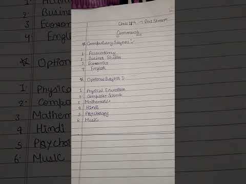11th Commerce Subject List || #shorts #commerce