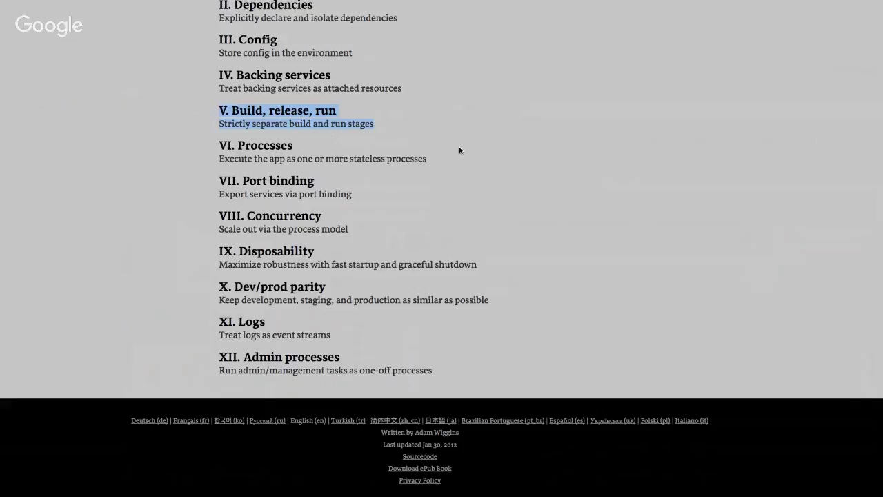 The TWELVE FACTOR APP - part 1 - Introduction, Background, Twelve factors - Step by step