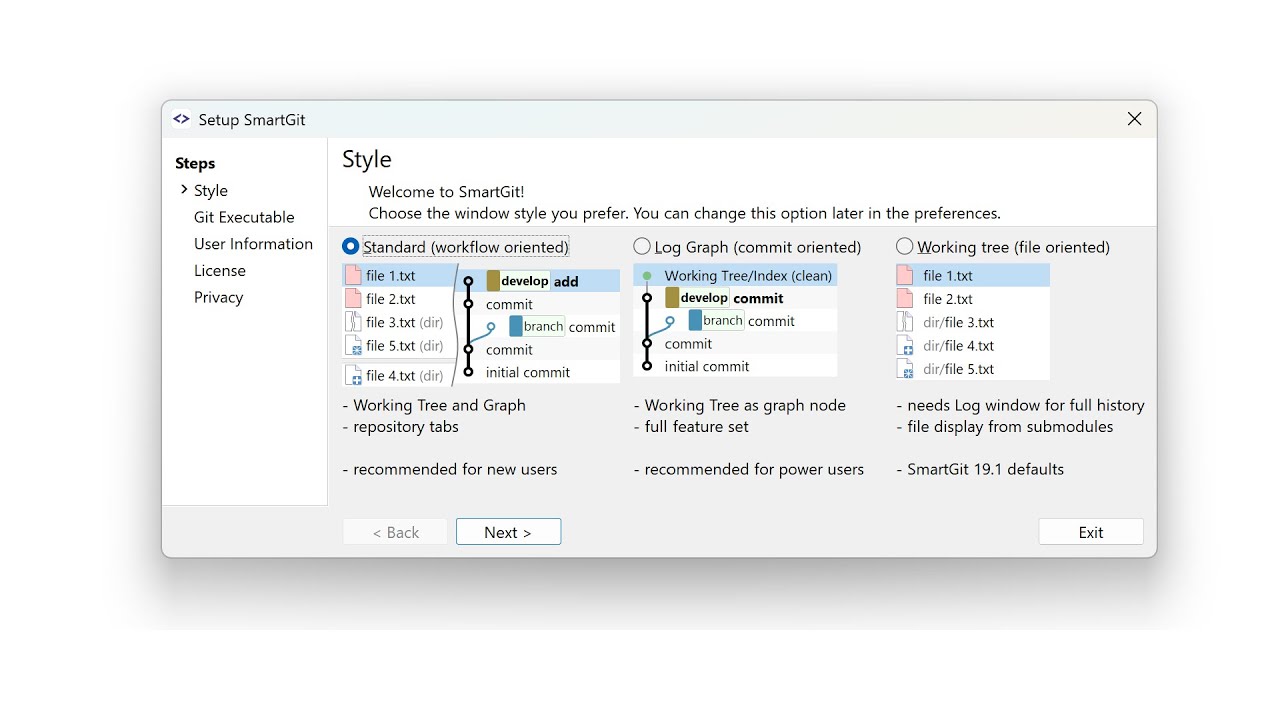 Smartgit - Introduction Three Windows