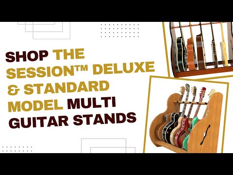 The Session™ Deluxe 7 Guitar Stand | Red Oak | Nitrocellulose | Reverb
