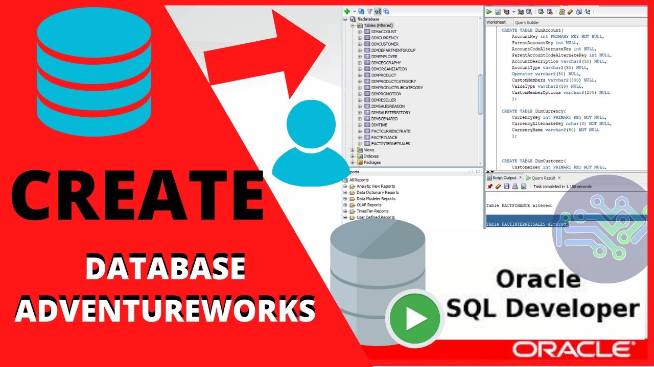 ORACLE SQL TUTORIAL: Creating AdventureWorks Database in Oracle sql developer