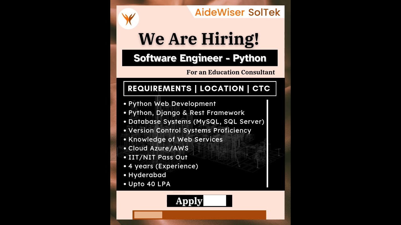 We are hiring a Software Engineer - Python!!