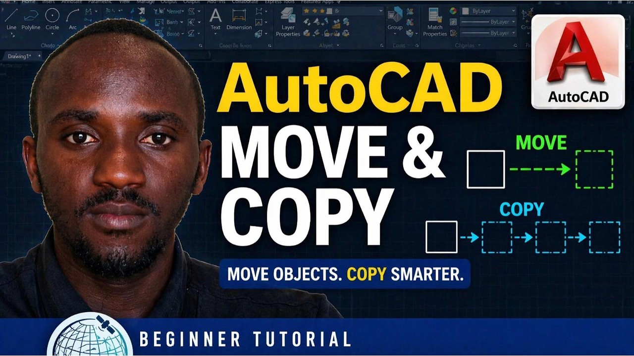 AutoCAD Move & Copy Tutorial | Move Objects & Duplicate Fast (Beginner Guide)