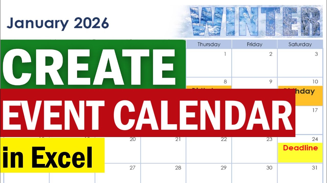 How to Make an Event Calendar in Excel | How To Make Calendar in Excel 2025 | Excel Event Calendar