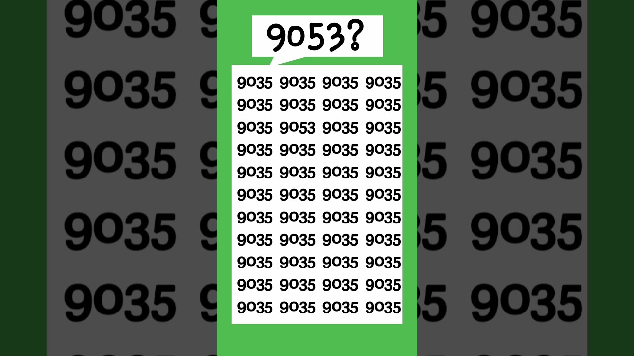 Can you locate the stray 9053 in just 10 seconds? #iqtest #iq #gk #shorts #trendingshorts #trending