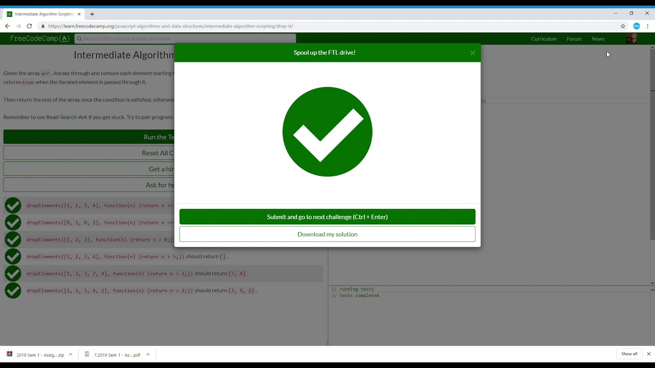 Intermediate Algorithm Scripting  Drop it   Learn freeCodeCamp15/21