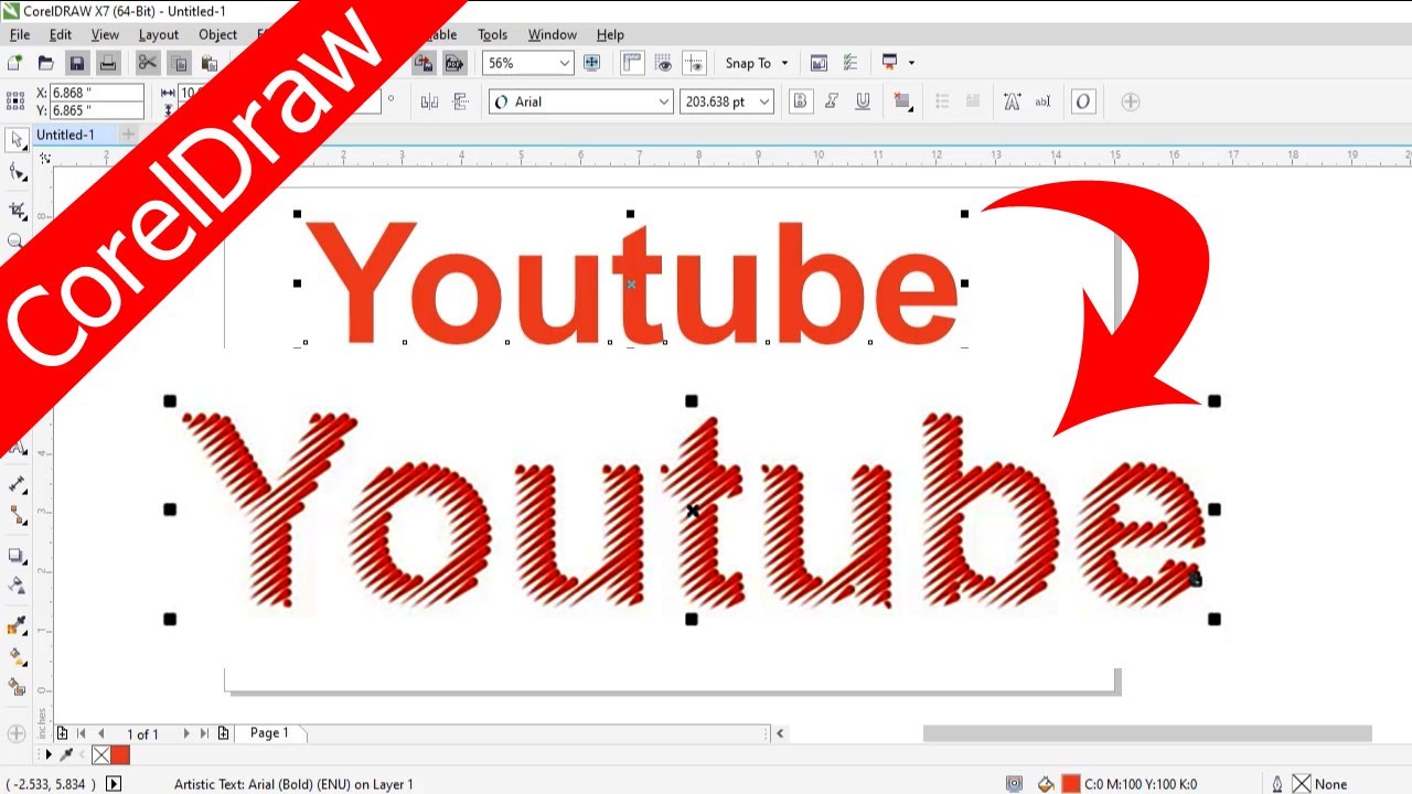 How to create text to vector effect | Coreldraw x7 tutorial | Friends Computer