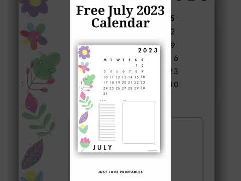 Free July 2023 Calendar | Just Love Printables #calendar #planner