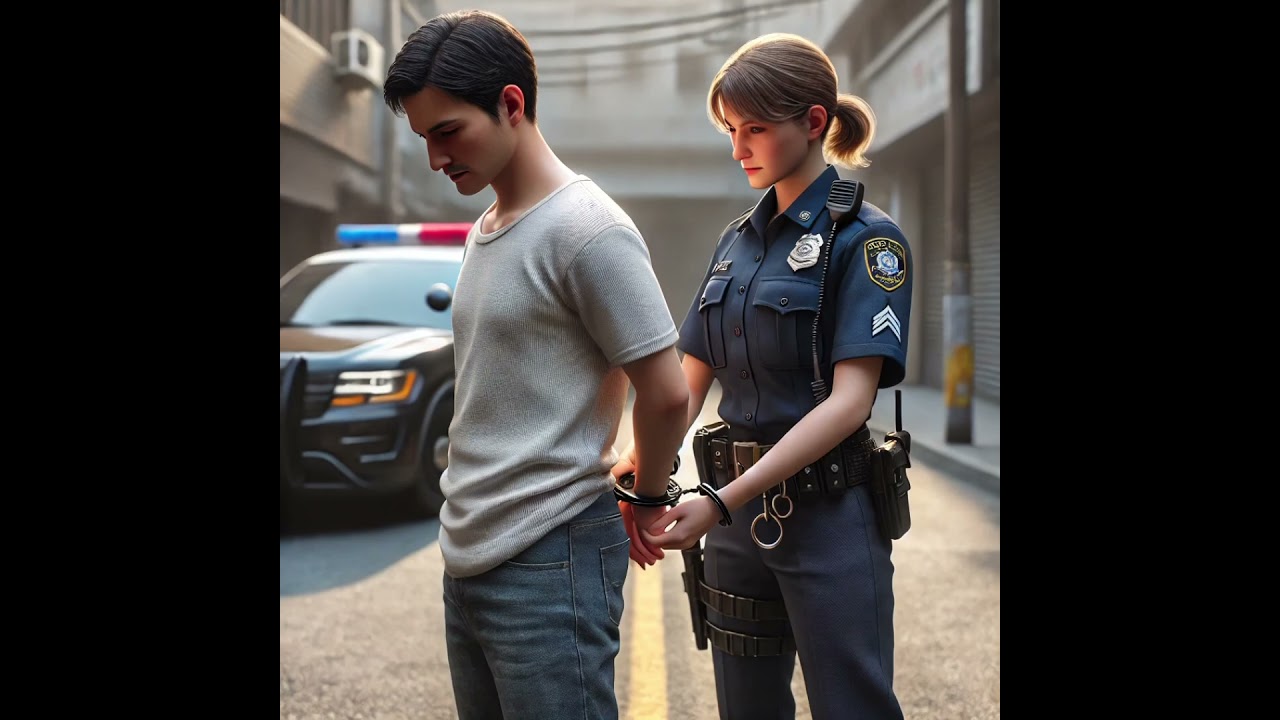 Policewomen arresting men I AI generated