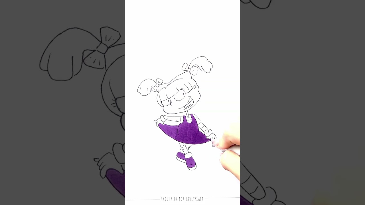 🖌️ Artistic Adventure 🎬 How to Draw Spoiled Brat Angelica Pickles🎀 #shorts #drawing #RavlykArt
