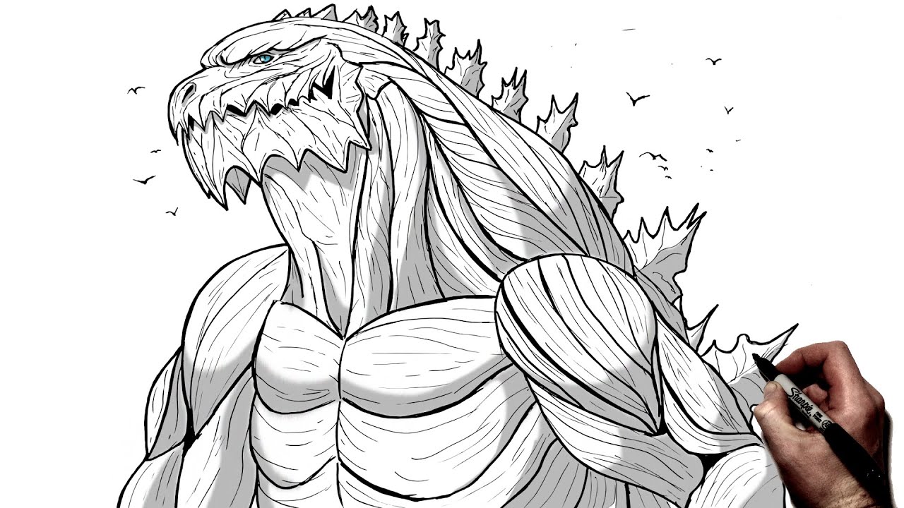 How To Draw Godzilla Earth | Step By Step | Godzilla