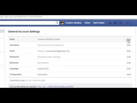 General account setting in facebook