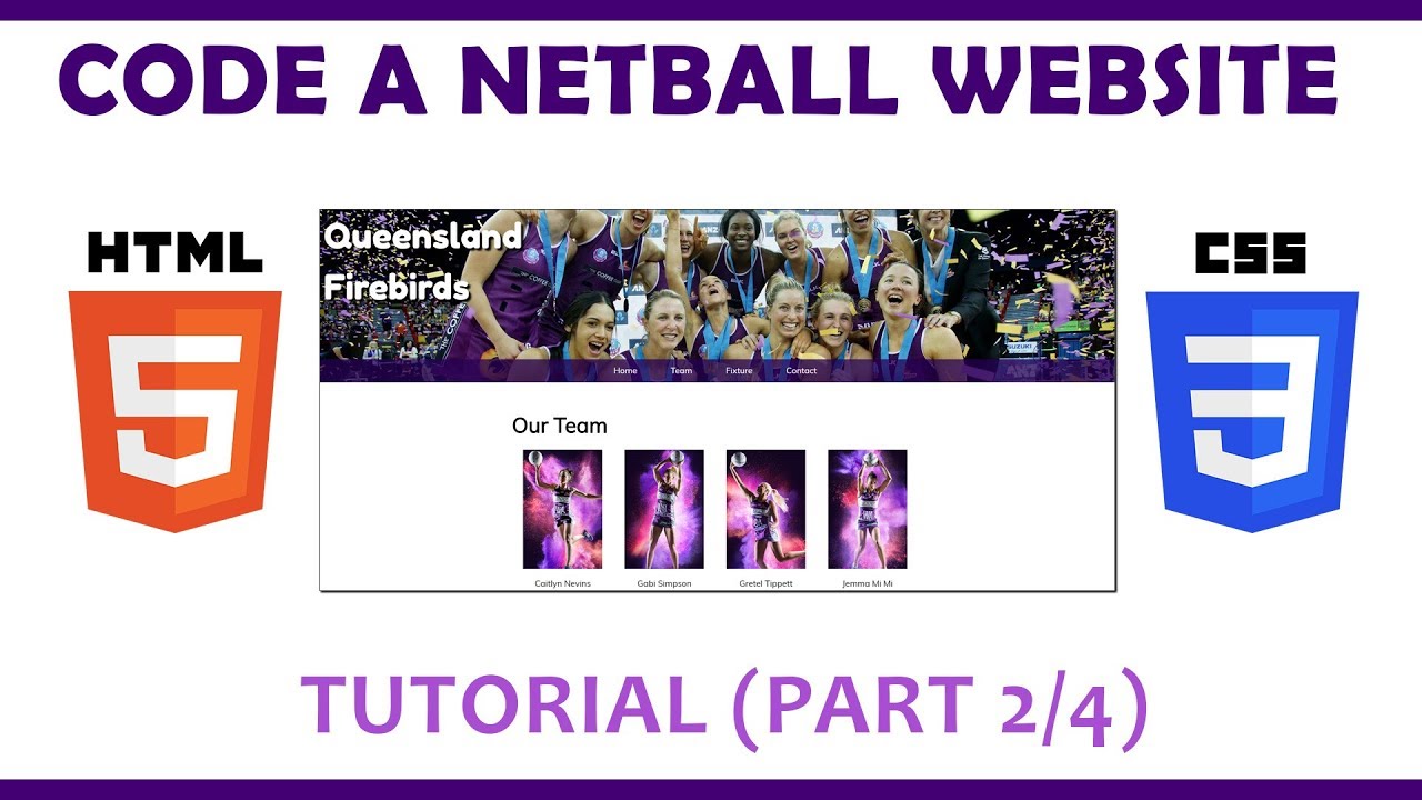 Make a Netball Website Using HTML/CSS (Part 2/4)