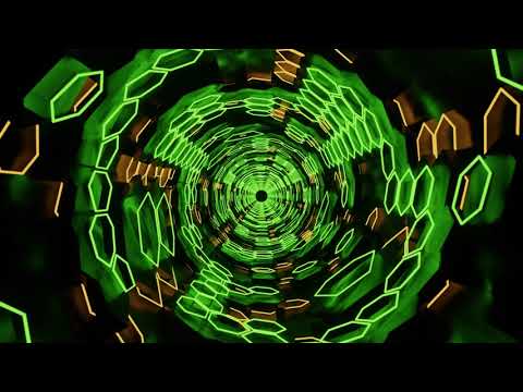 VJ LOOP NEON Bokeh Green Metallic Geometric Abstract Background Video Light 4k Screensaver TV