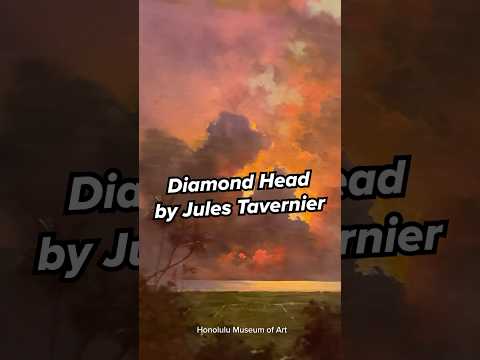 Sunrise over Diamond Head by Jules Tavernier #volcano #painter #honolulu