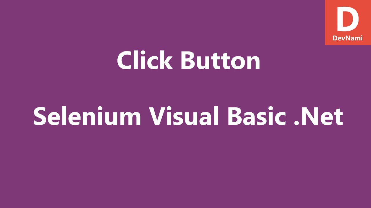 Selenium Visual Basic .Net Click Button