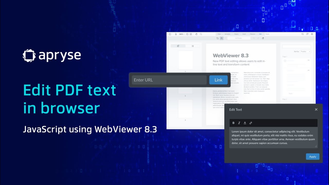 Edit PDF text in browser with JavaScript using WebViewer 8.3