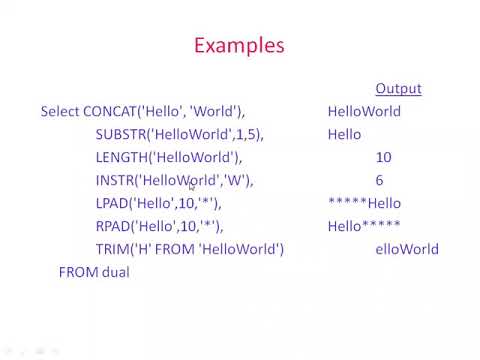 Oracle DB- Single Row Function