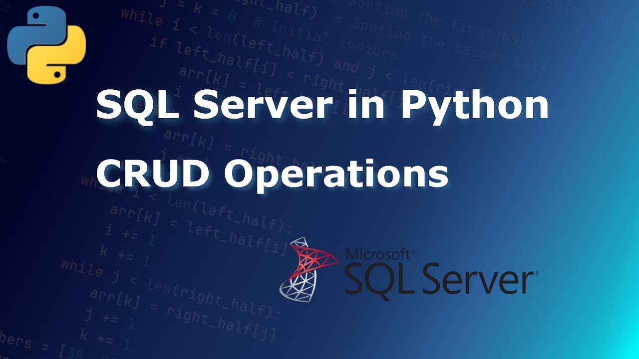 SQL Server in Python | CRUD Operation
