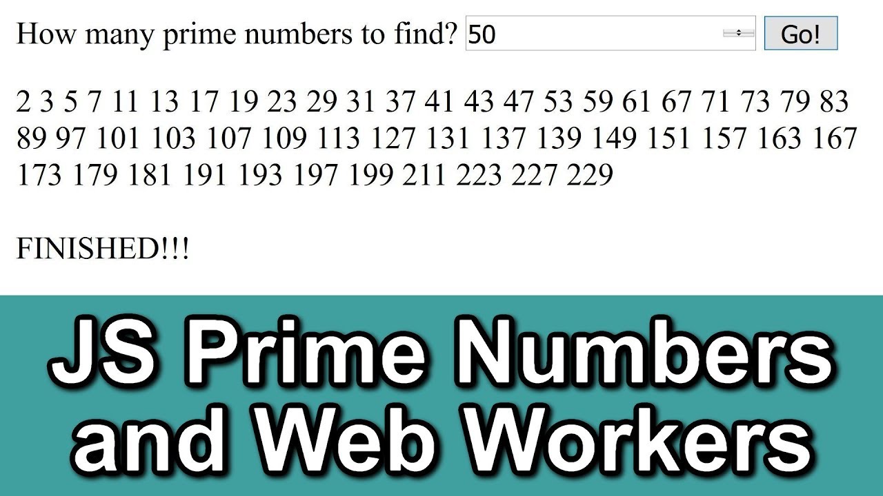 Prime Numbers in JavaScript using Web Workers