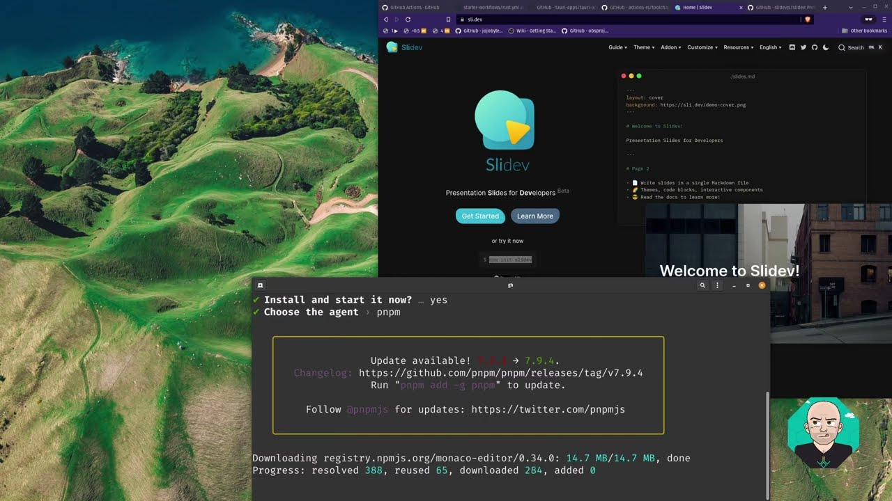 Tinkering with Presentation Slides on Github Actions & Rust with Slidev