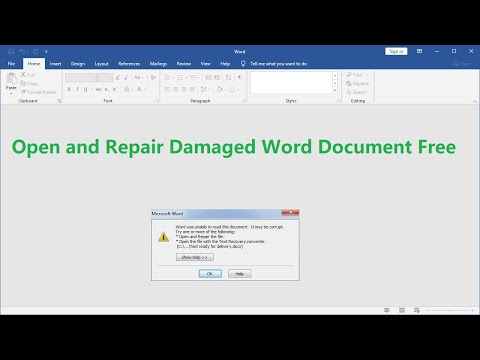 Open and Repair Damaged Word Document Free