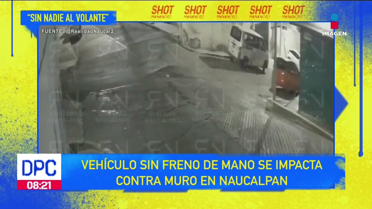 Vehículo sin freno de mano se impacta contra muro | De Pisa y Corre