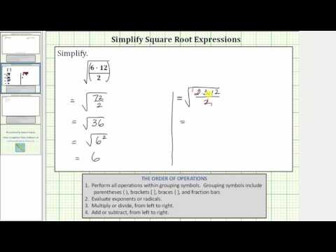 Simplify the Square Root of a Fractions (Basic)