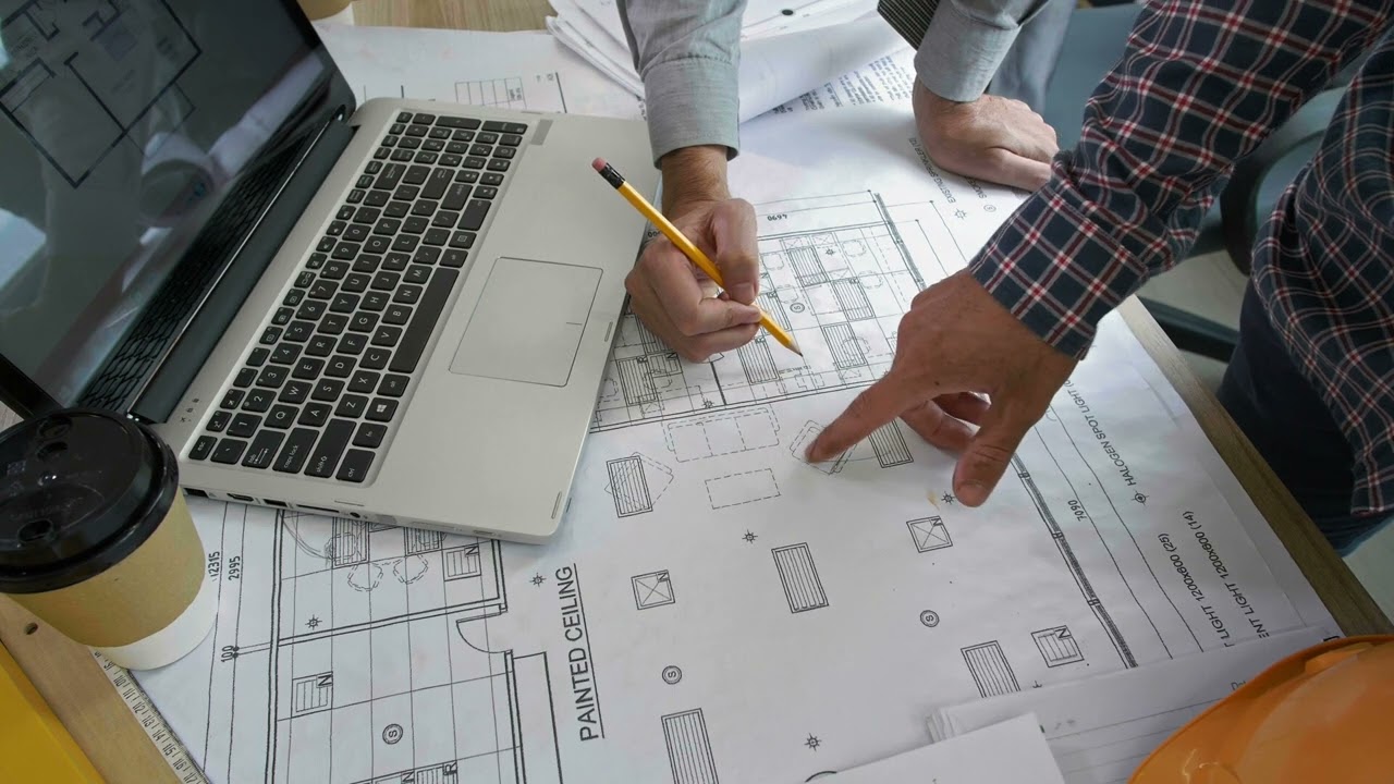 Architects Developing Blueprint stock videos #freestockfootage