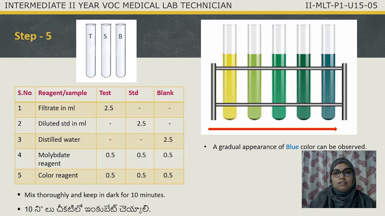 VOCATIONAL - MEDICAL LAB TECHNICIAN  2ND YEAR   P -1  U15 - 05 DIAGNOSTIC TESTS