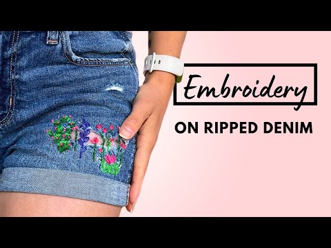 DIY ✦ embroidery on ripped jeans ✦