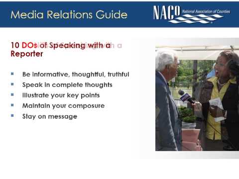 NACo Media Relations Guide: DOs and DON'Ts of Speaking with a Reporter