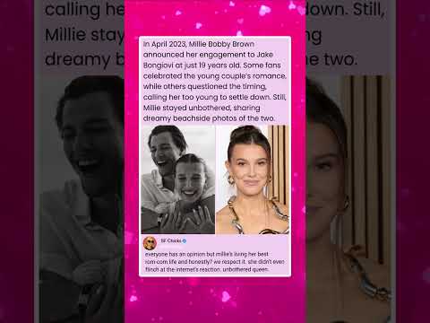 In April 2023, Millie Bobby Brown announced her engagement to Jake Bongiovi at just 19 years old