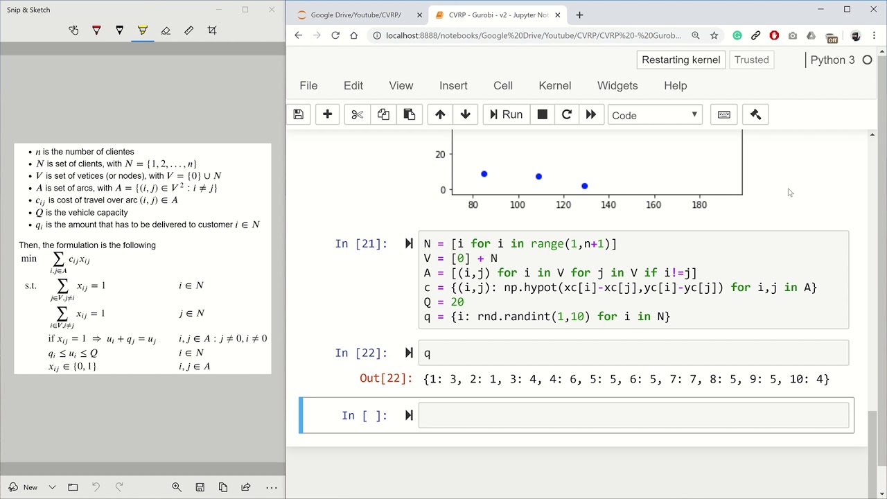 Gurobi & Python. Capacitated vehicle routing problem