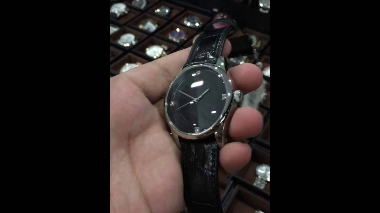 Men's Black Guess Leather Strap Diamond Watch U0539G1