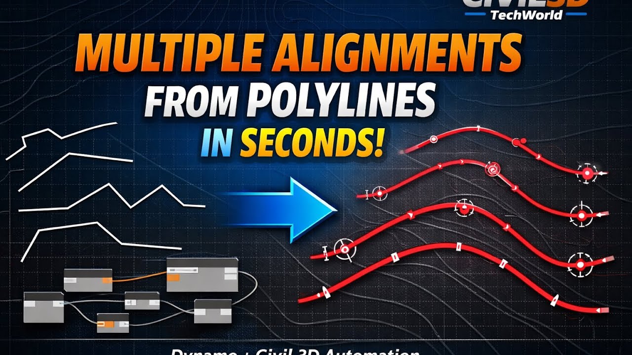Civil 3D Dynamo: Create Multiple Alignments Automatically (Fastest Method) | Civil3D | Dynamo