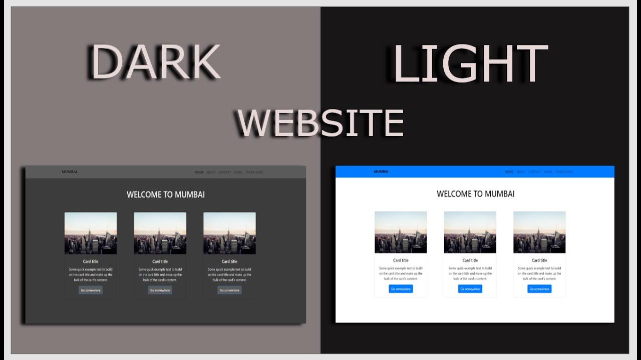 Dark and light theme website idea |  #darktheme #lighttheme