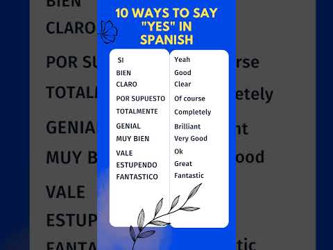 10 WAYS TO SAY "YES" IN SPANISH