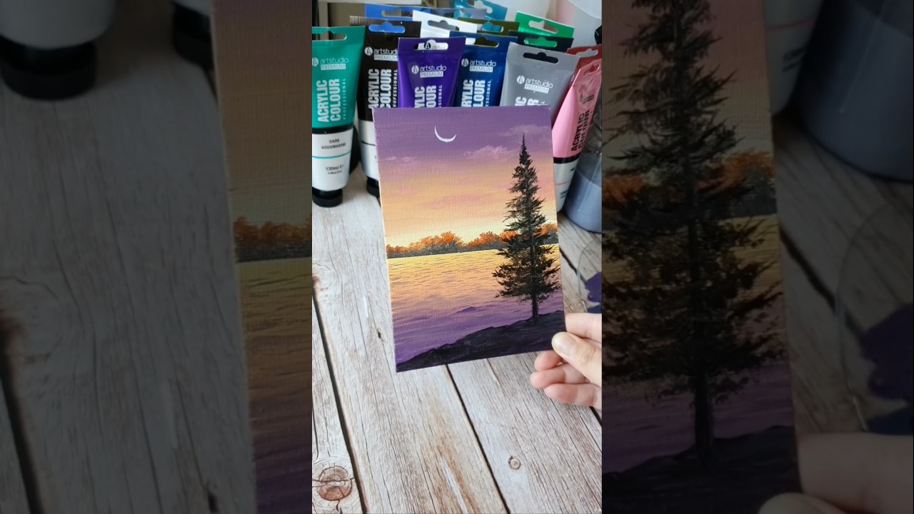 Easy way to paint a sunset / acrylic painting for beginners ✨️