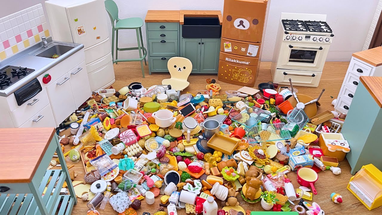 Miniature kitchen set installation ASMR