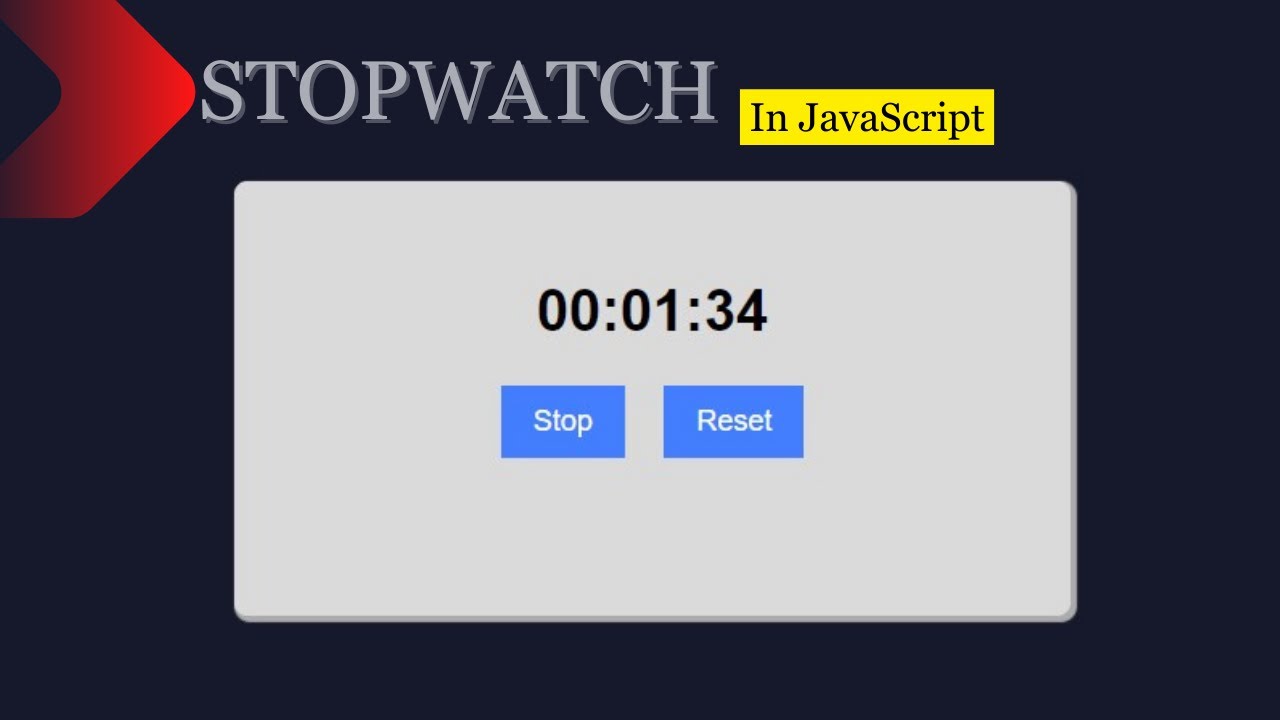 How to create Stopwatch using HTML , CSS &  JavaScript || Full Tutorial