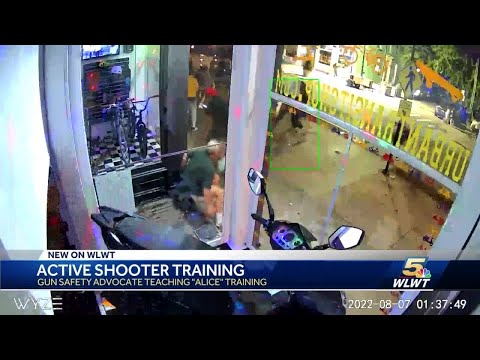 Gun safety advocate teaching "Alice" training