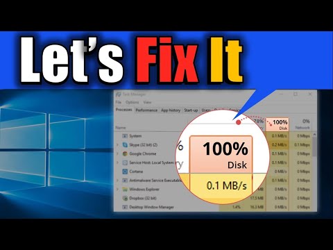 100% disk usage in Task Manager on Windows 10