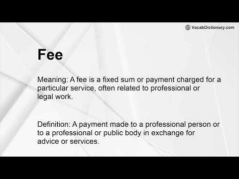 Fee Meaning
