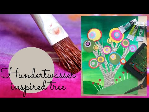 Hundertwasser inspired tree- Kids Art lesson