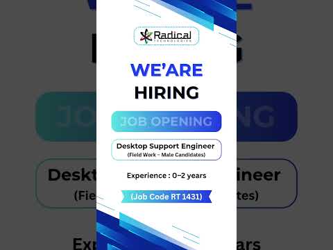 🎯 WE’RE HIRING! Desktop Support Engineer (Field Work - Male Candidates) 👨💻🛠️ | Job Code: RT 1431