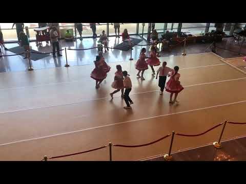 Cloggers perform Natural disaster old time square dance clogging routine